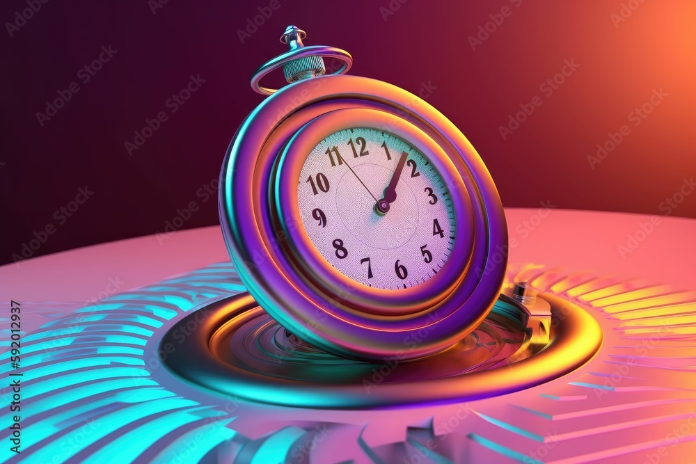 Time travel: psychedelic colored time machine created by generative ai ...