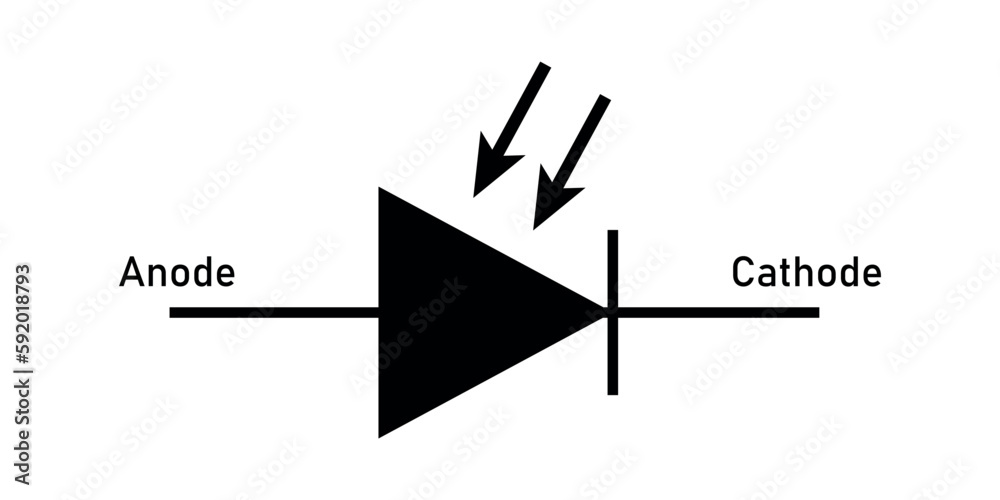 Symbolic representation of photodiode symbol. Vector illustration ...