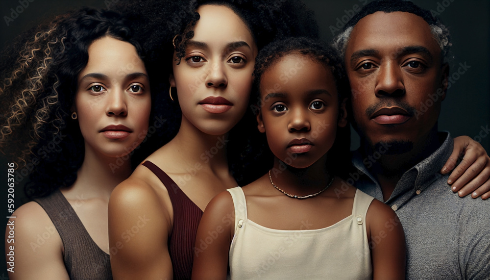 Portrait of the modern family celebrating diversity of a new family ...