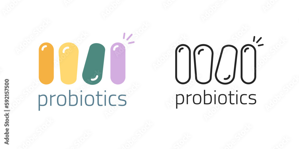 Probiotic lactobacillus Icon logo vector graphic, line outline art ...