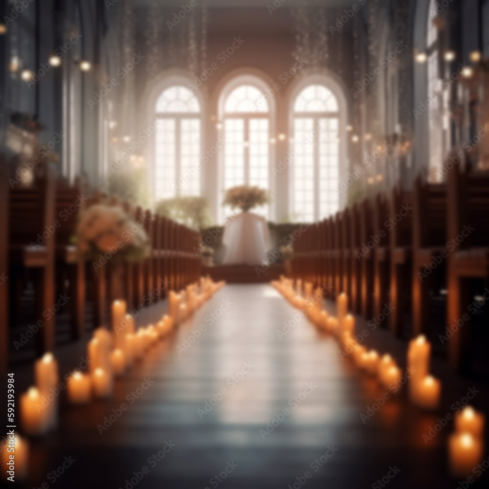 Wedding chapel defocused background, blurred traditional building. blur ...