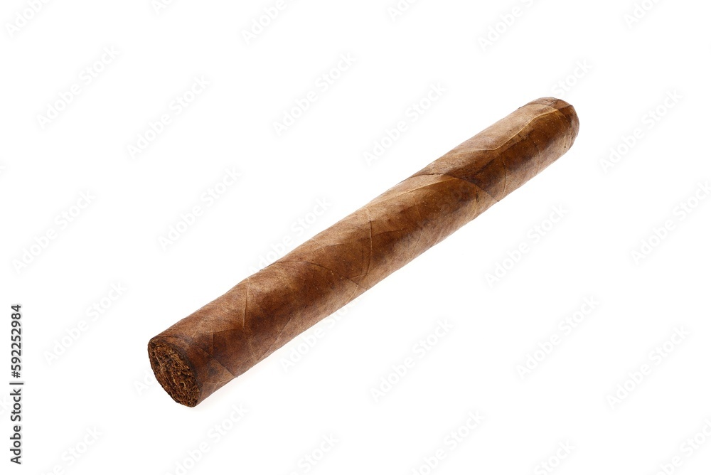 Foto de Stock Cigar. Brown cigar handmade from real tobacco leaves ...