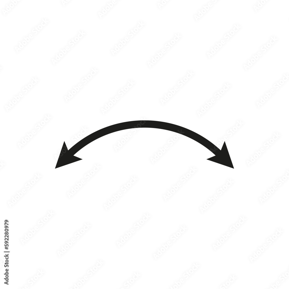 Dual semi circle arrow. Vector illustration. Semicircular curved thin ...