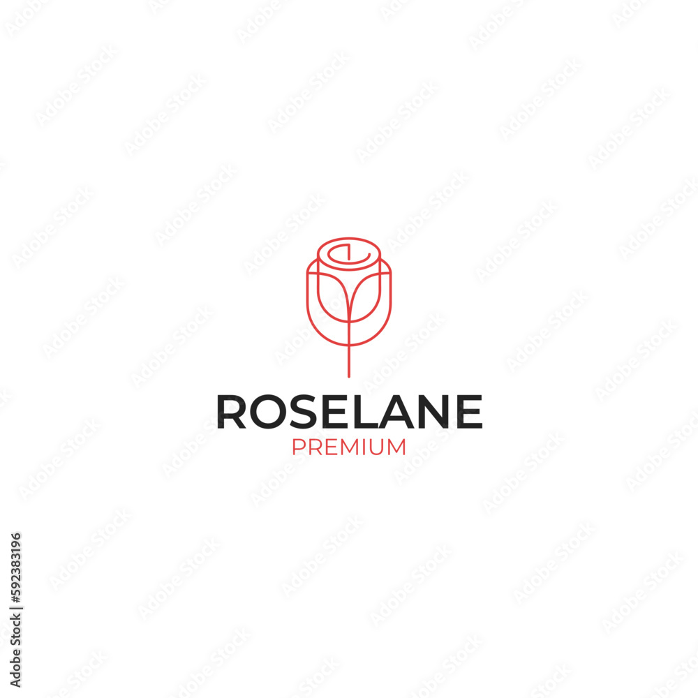 Vector beauty rose logo design concept illustration idea Stock Vector ...