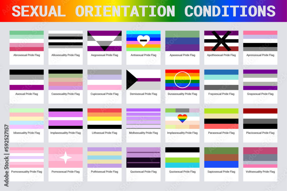LGBT sexual identity pride flags gender collection. Flag of gay ...