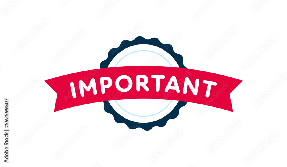 Important message sign. Vector modern color illustration. Red rectangle ...