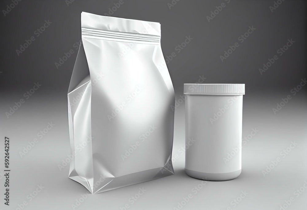 White Blank Doy-pack, Doypack Foil Food Or Drink Bag Packaging With ...