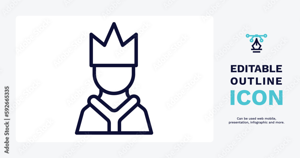 emperor icon. Thin line emperor icon from people and relation ...