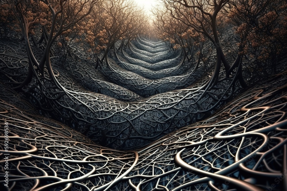 Fractal trees with branches that writhe and undulate like snakes ...