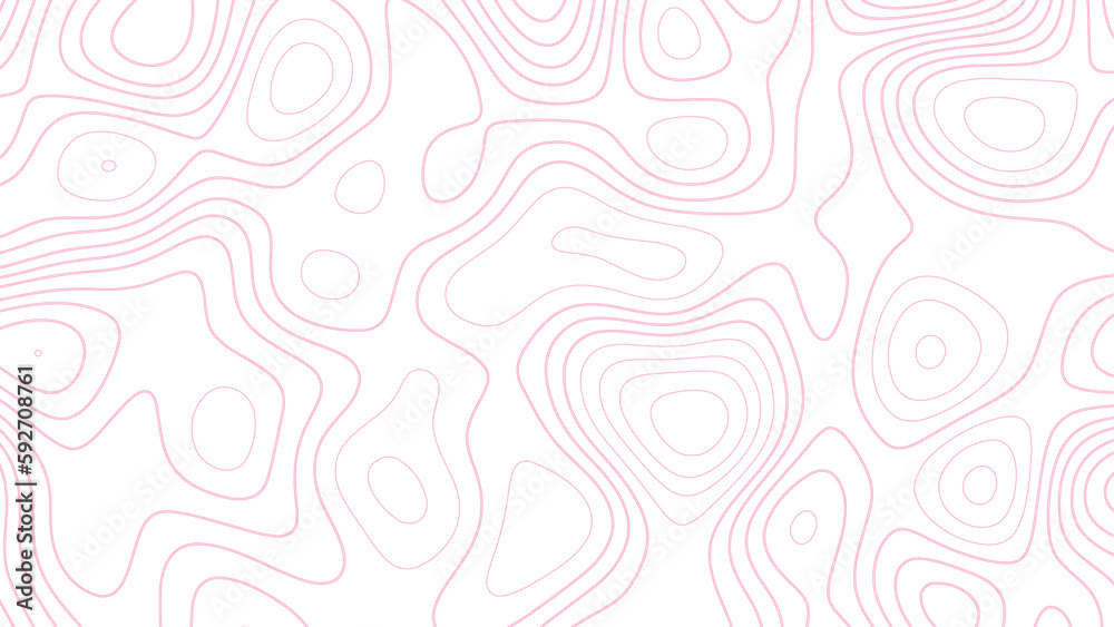 Vector de Stock Topographic line contour map background, Pink color ...