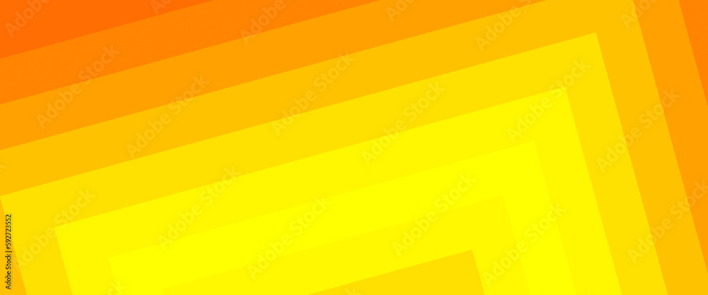 Abstract yellow banner design of geometric stripes using bright orange ...