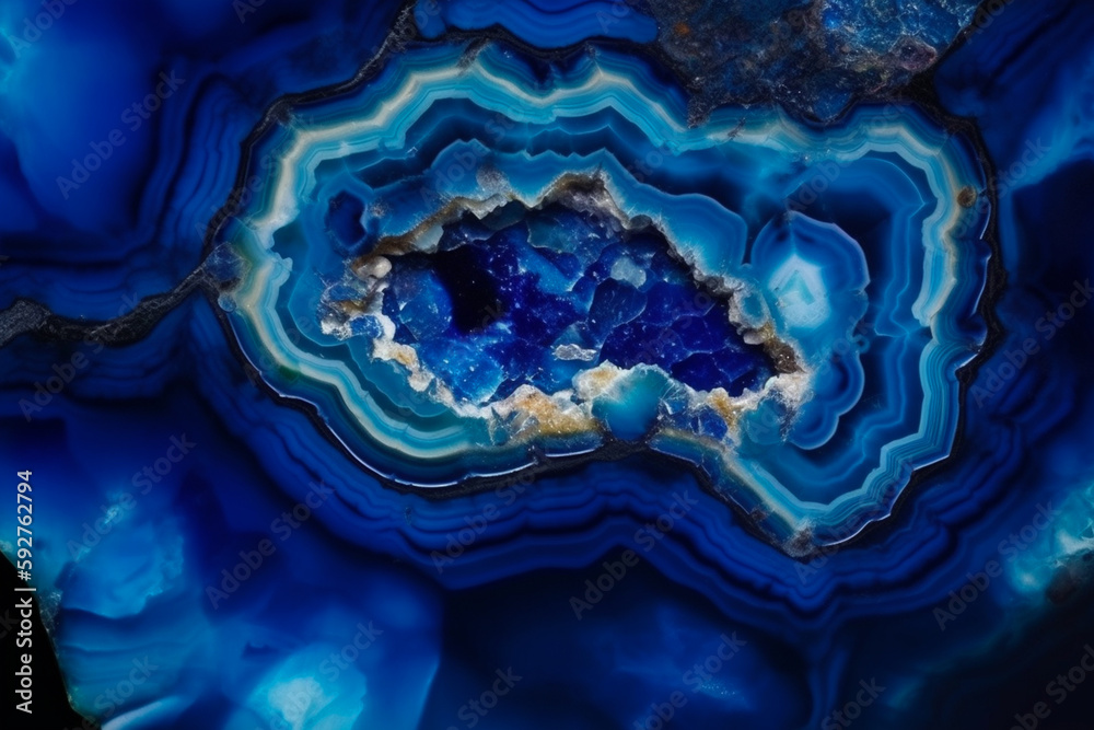 Seamless sapphire blue agate gem stone horizontal cross section ...