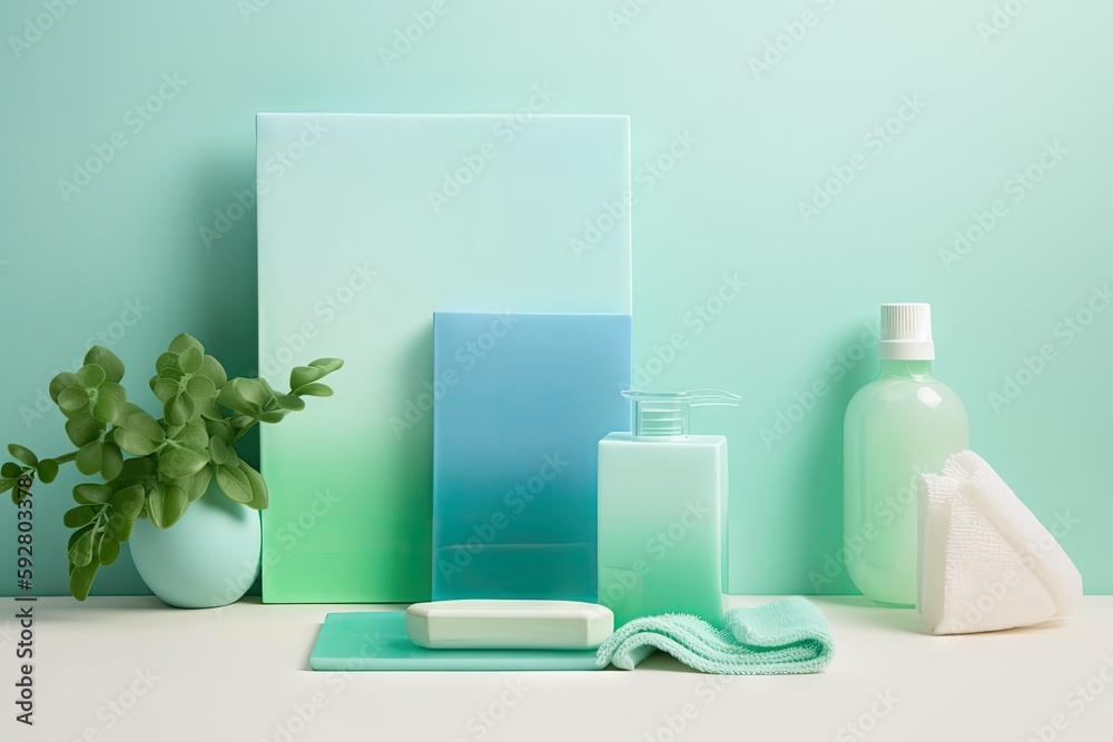 refreshing green and blue color palette with gradients for bathroom or ...