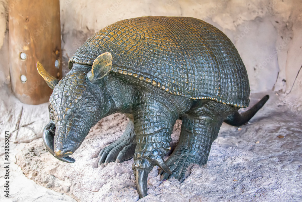 Houston USA 3rd Feb 2023: the bronze statue of giant armadillo ...