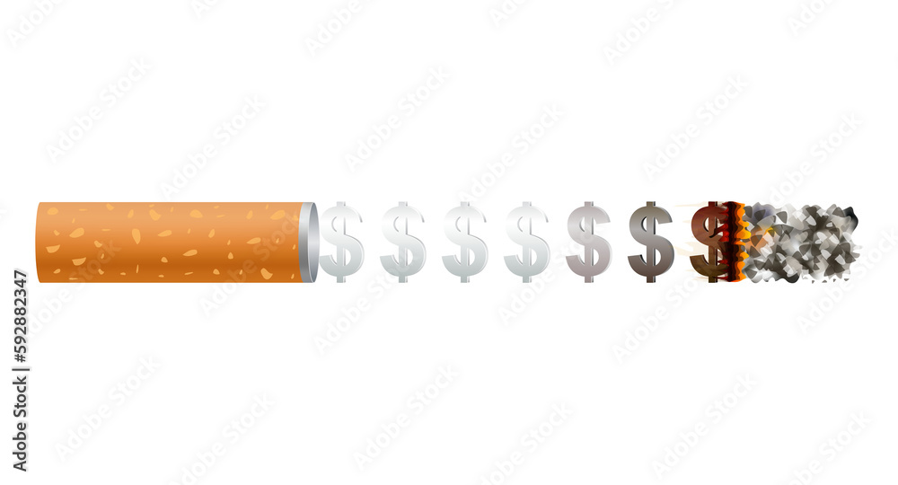 Cigarette is burning money. Dangers of smoking smoking effect with ...
