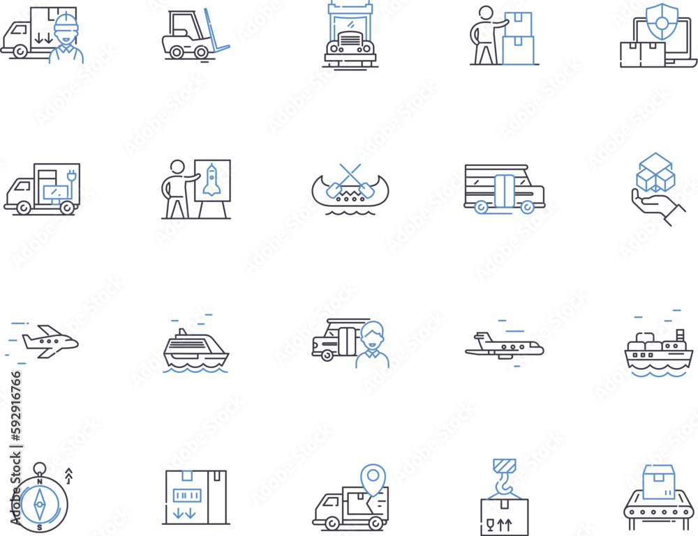 Shipping outline icons collection. Transportation, Cargo, Delivery ...