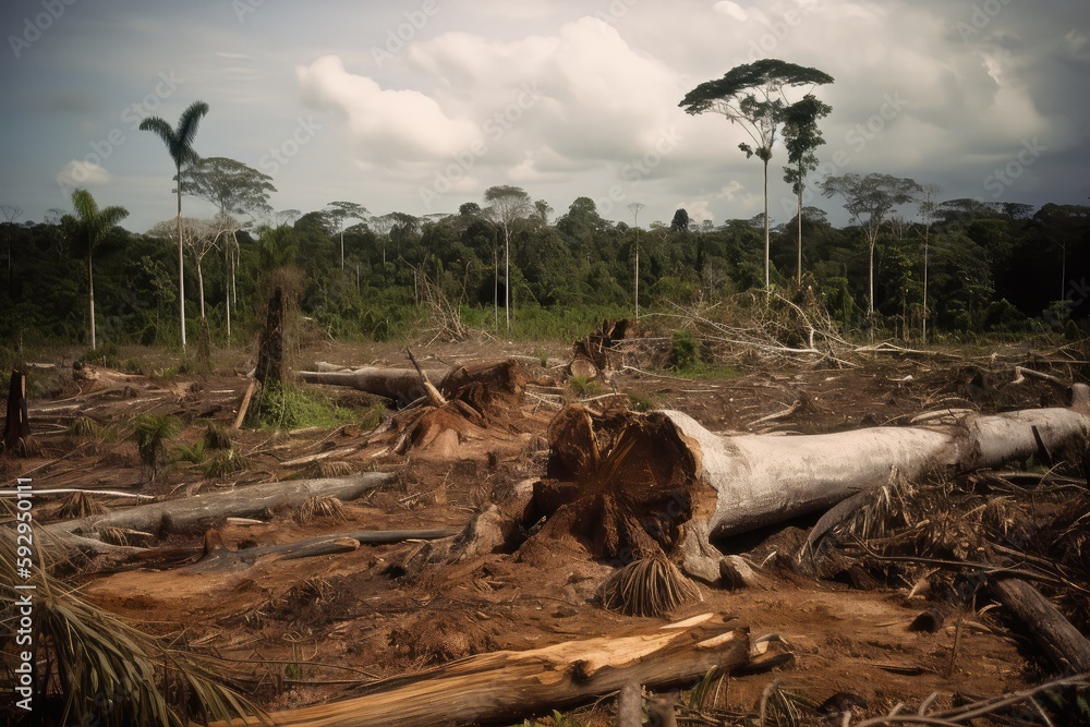 deforestation and habitat destruction resulting in the disappearance of ...