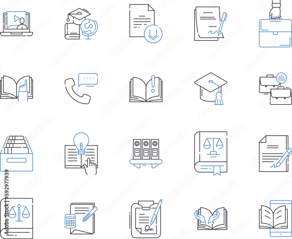 learning management system outline icons collection. LMS, Courseware ...