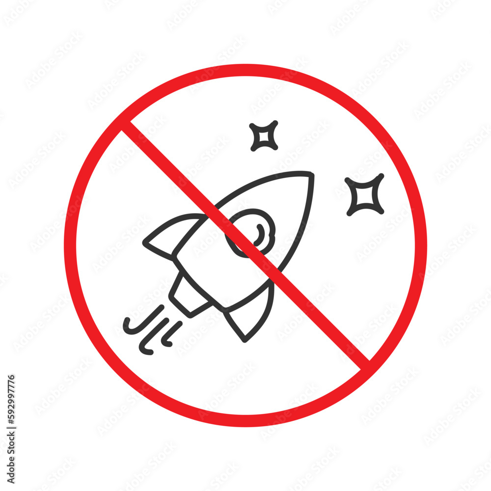 Stock-Vektorgrafik „No space ship icon. Forbidden space ship icon. No ...