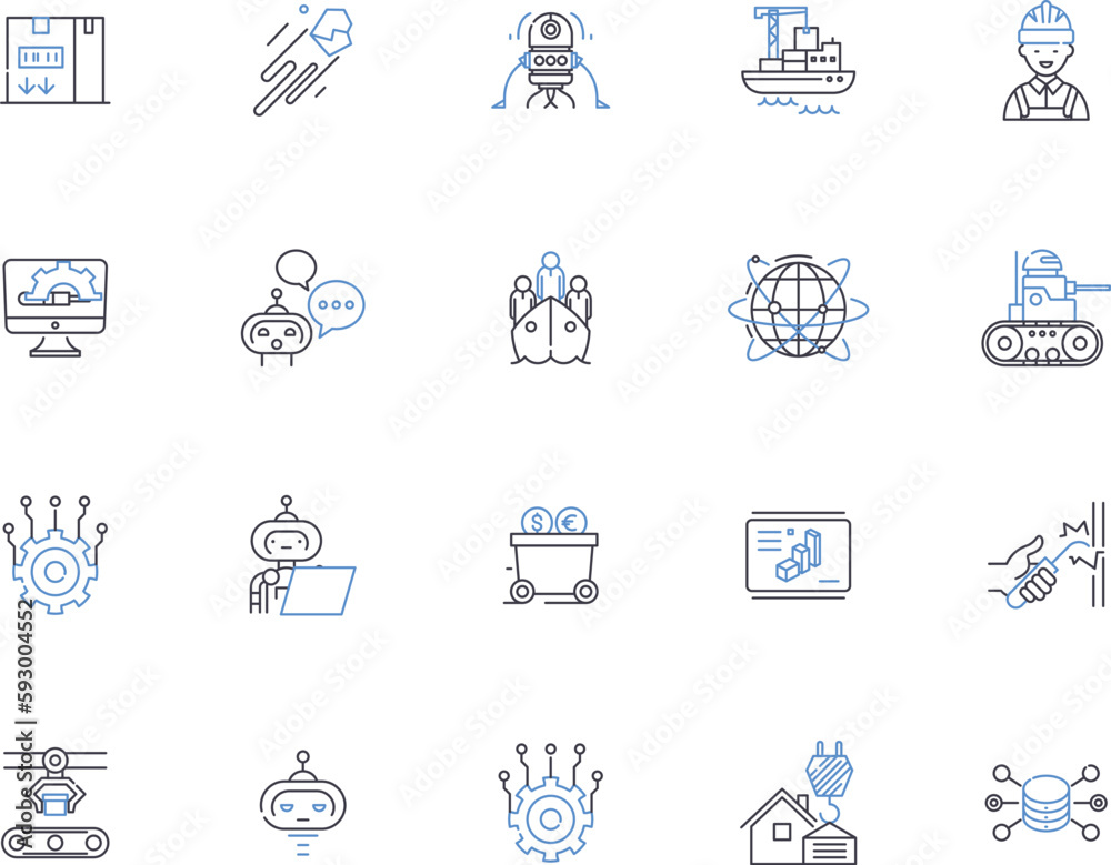 Import and export outline icons collection. import, export, customs ...
