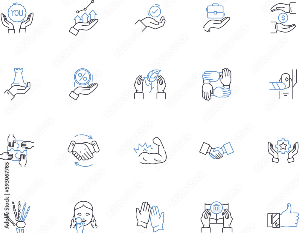 Hand gesture outline icons collection. gesticulating, waving, pointing ...