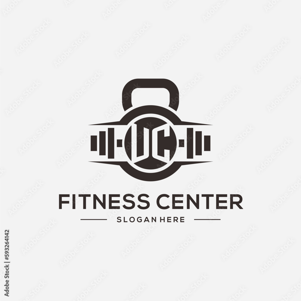 Initial UC fitness logo design inspiration Stock Vector | Adobe Stock