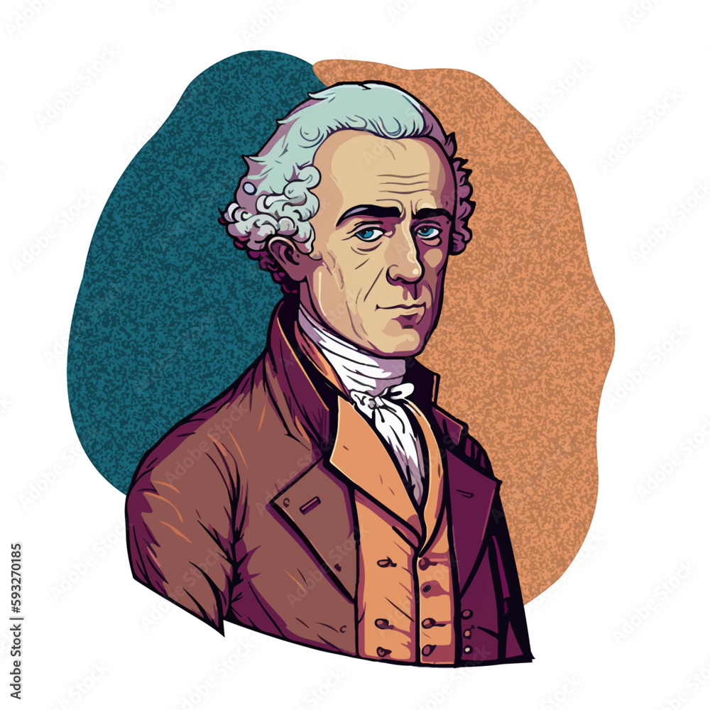 Vector de Stock A caricature-style portrait illustration of Antoine ...