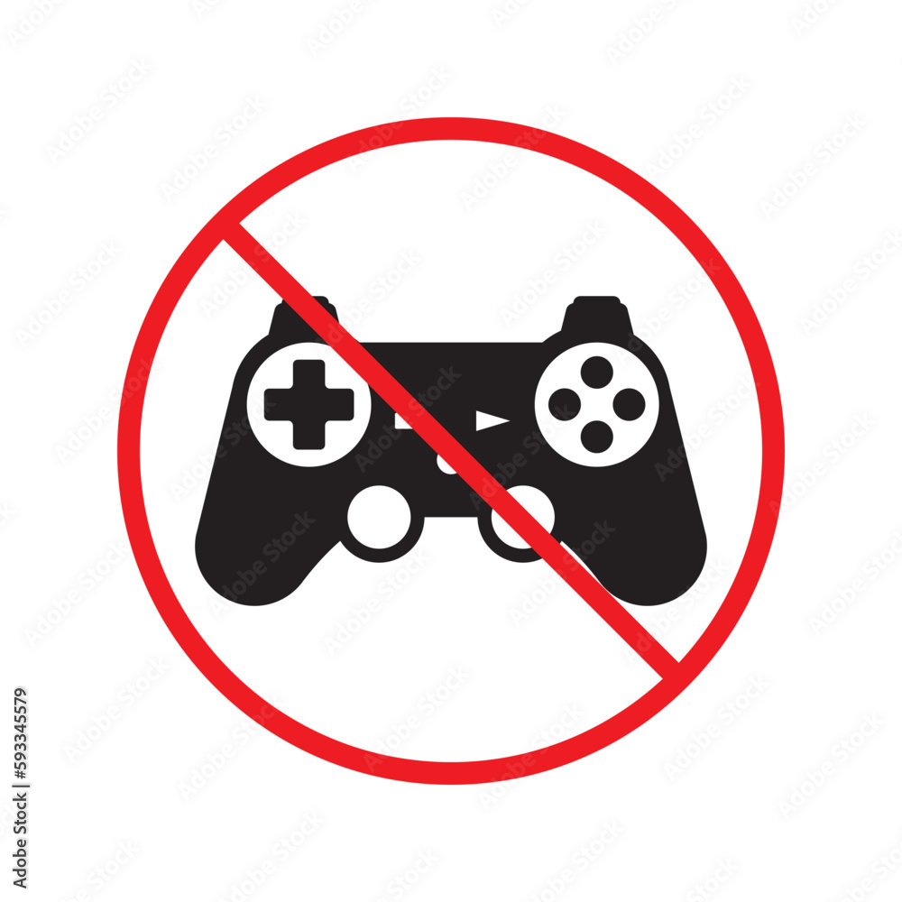 No joystick icon. Forbidden gamepad icon. No gamepad flat sign design ...