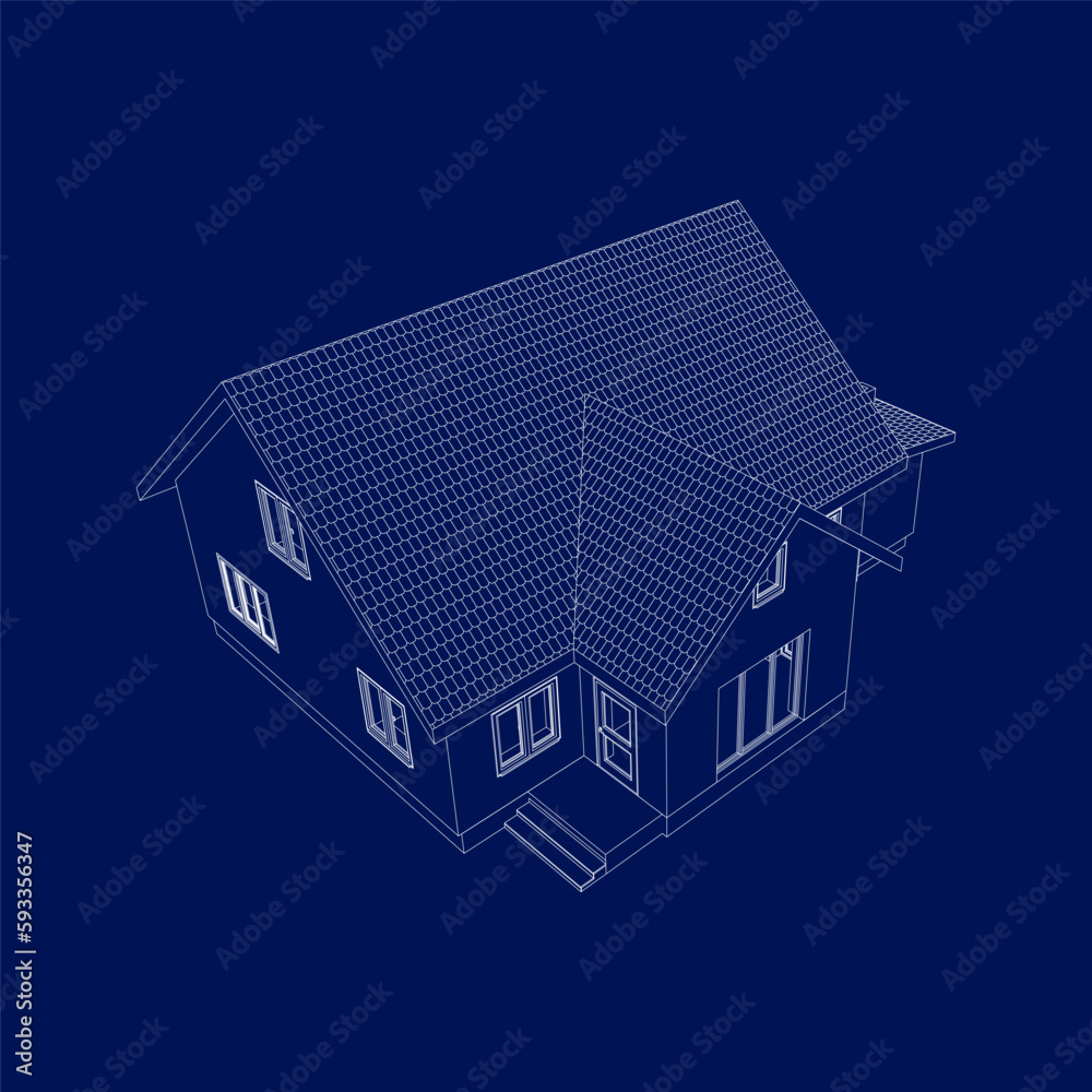 Praca wektorowa bez tantiem: Vector perspective of luxury modern house ...