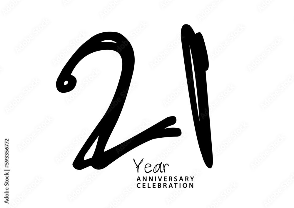 Image vectorielle Stock 21 year anniversary celebration black color ...
