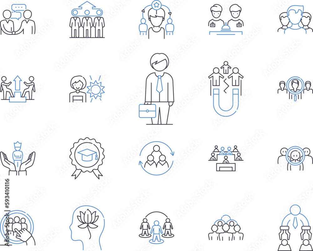 Talent acquisition outline icons collection. Recruiting, Hiring ...