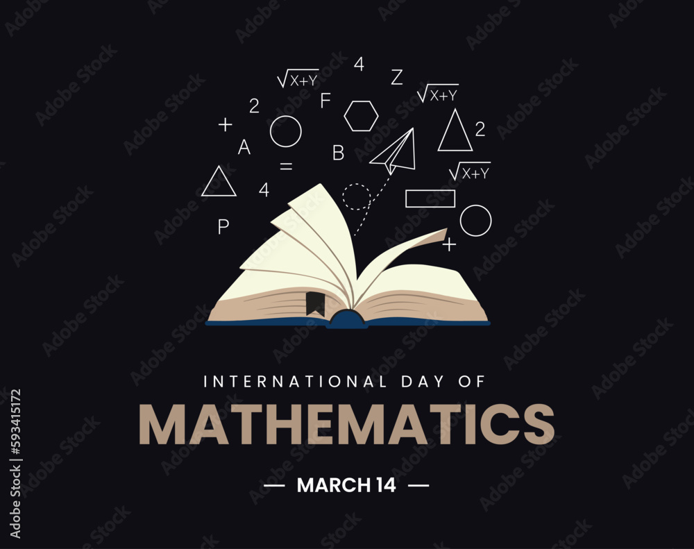 International Day of Mathematics, vector illustration, flyer, banner ...