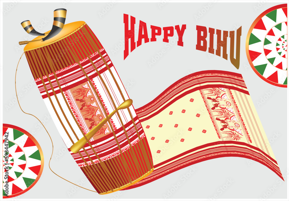 Happy bohag Bihu social media feed template, written assamese text ...