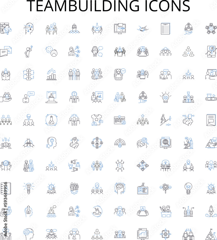 Teambuilding icons outline icons collection. Team, building, icons ...
