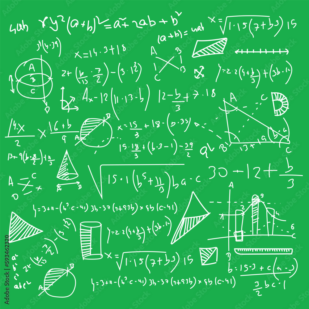 Mathematical geometric formulas abstract background. Can be used for ...