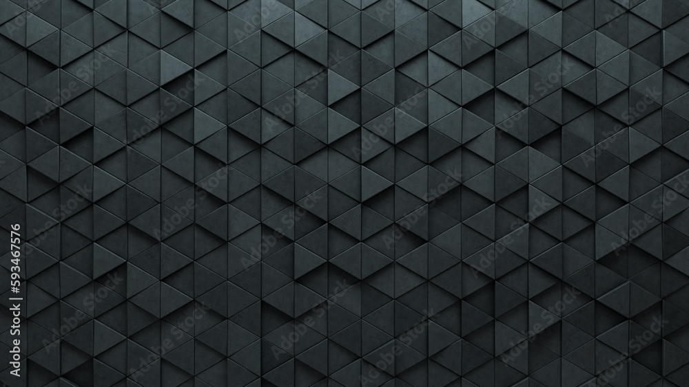 Futuristic, Triangular Mosaic Tiles arranged in the shape of a wall. 3D ...