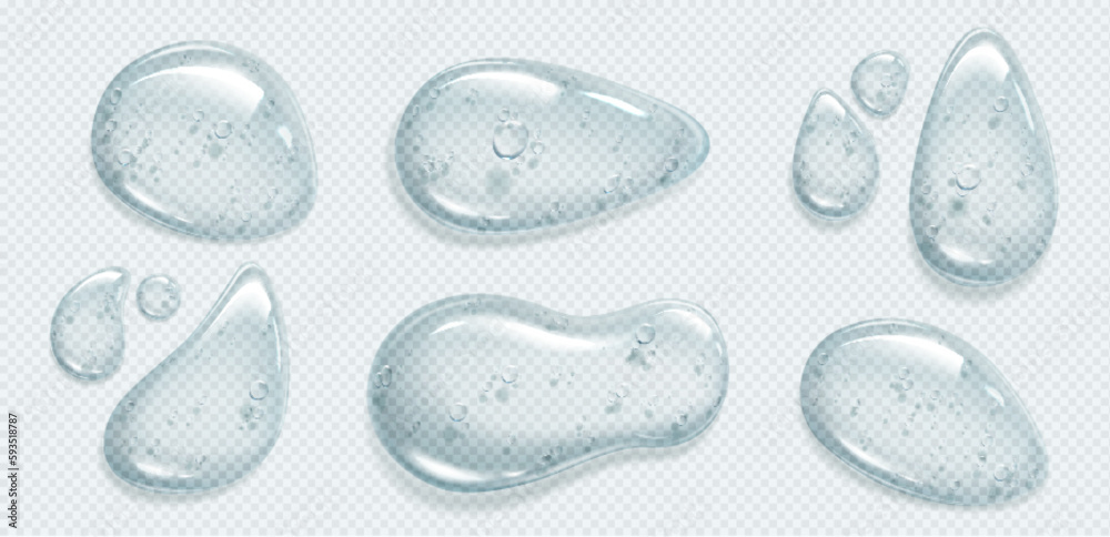 Clear liquid serum texture with bubble. Cosmetic gel drop png on ...