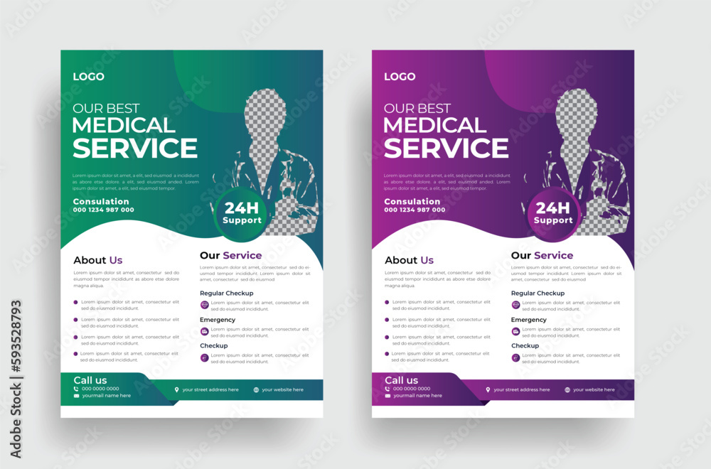 healthcare flyer design template, Medical Corporate Business A4 ...