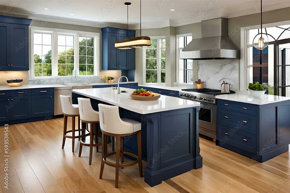 The interior design of a luxurious and high-end kitchen for a celebrity ...