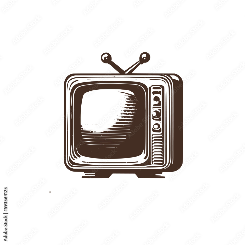 Image vectorielle Stock Vintage logo of an old tv. an old-school logo ...