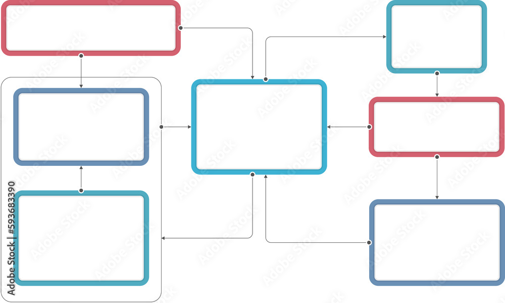 Flow chart infographic template with nodes and arrows, process diagram ...