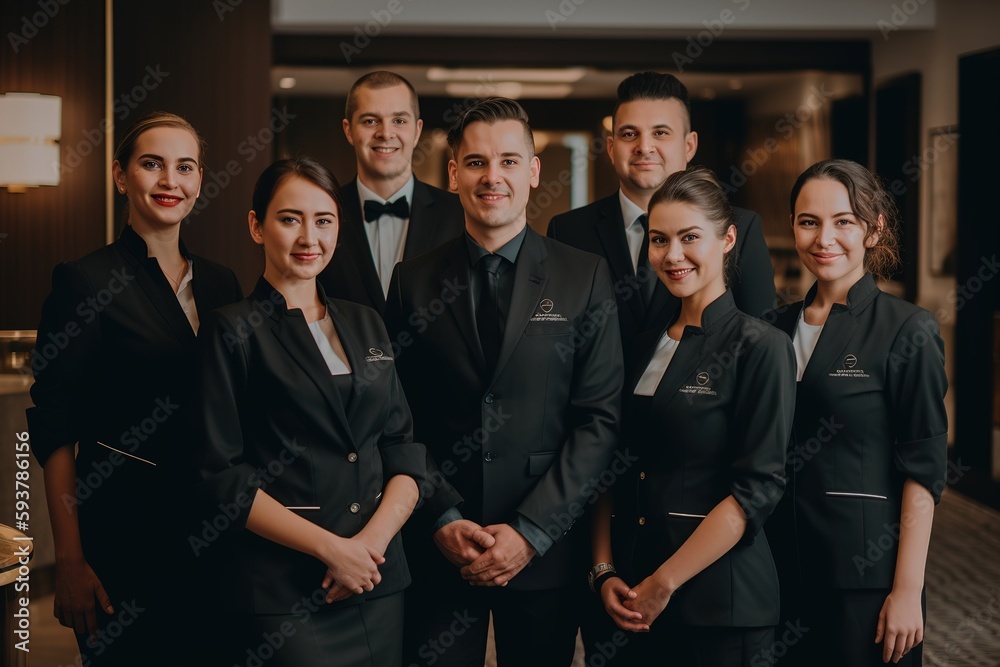 Advertising portrait shot of a hotel staff team standing together in a ...