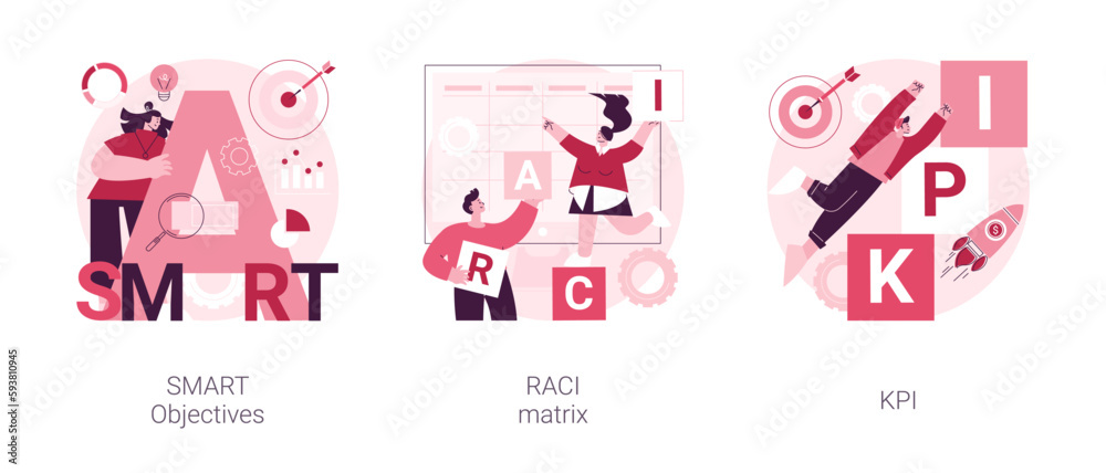 Success measurement abstract concept vector illustration set. SMART ...