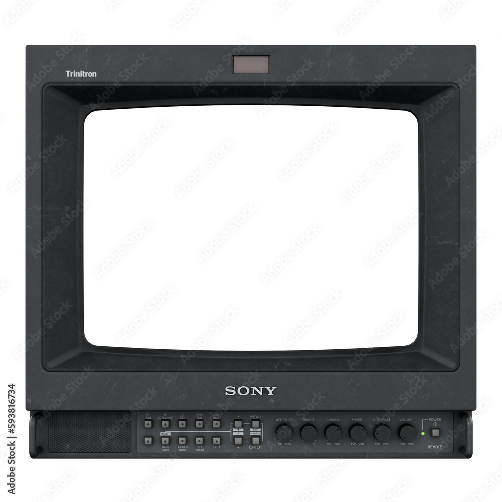 Sony PVM Trinitron CRT Monitor retro vintage TV mockup - transparent ...