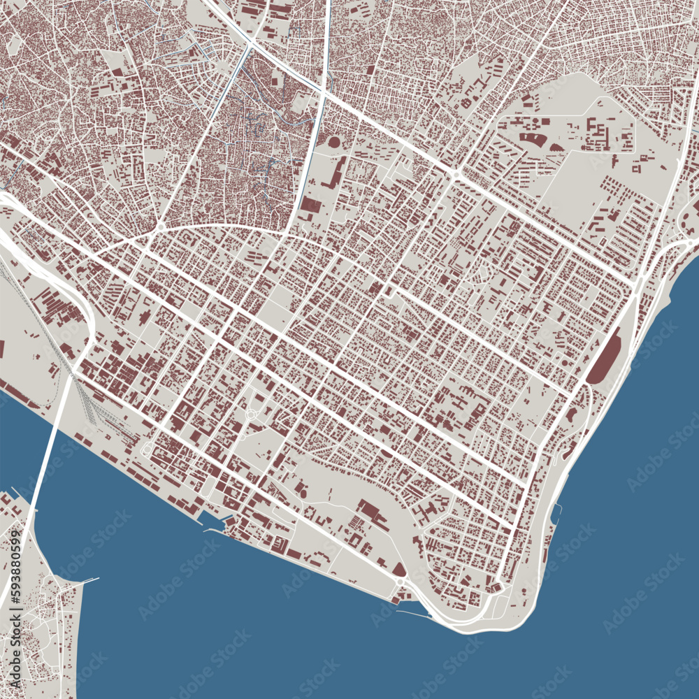 Detailed map of Maputo city, capital of Mozambique. Municipal ...