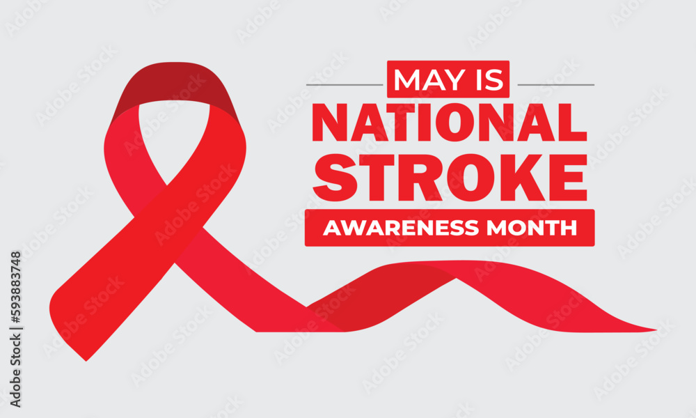 National Stroke Awareness Month design template. It features a red ...