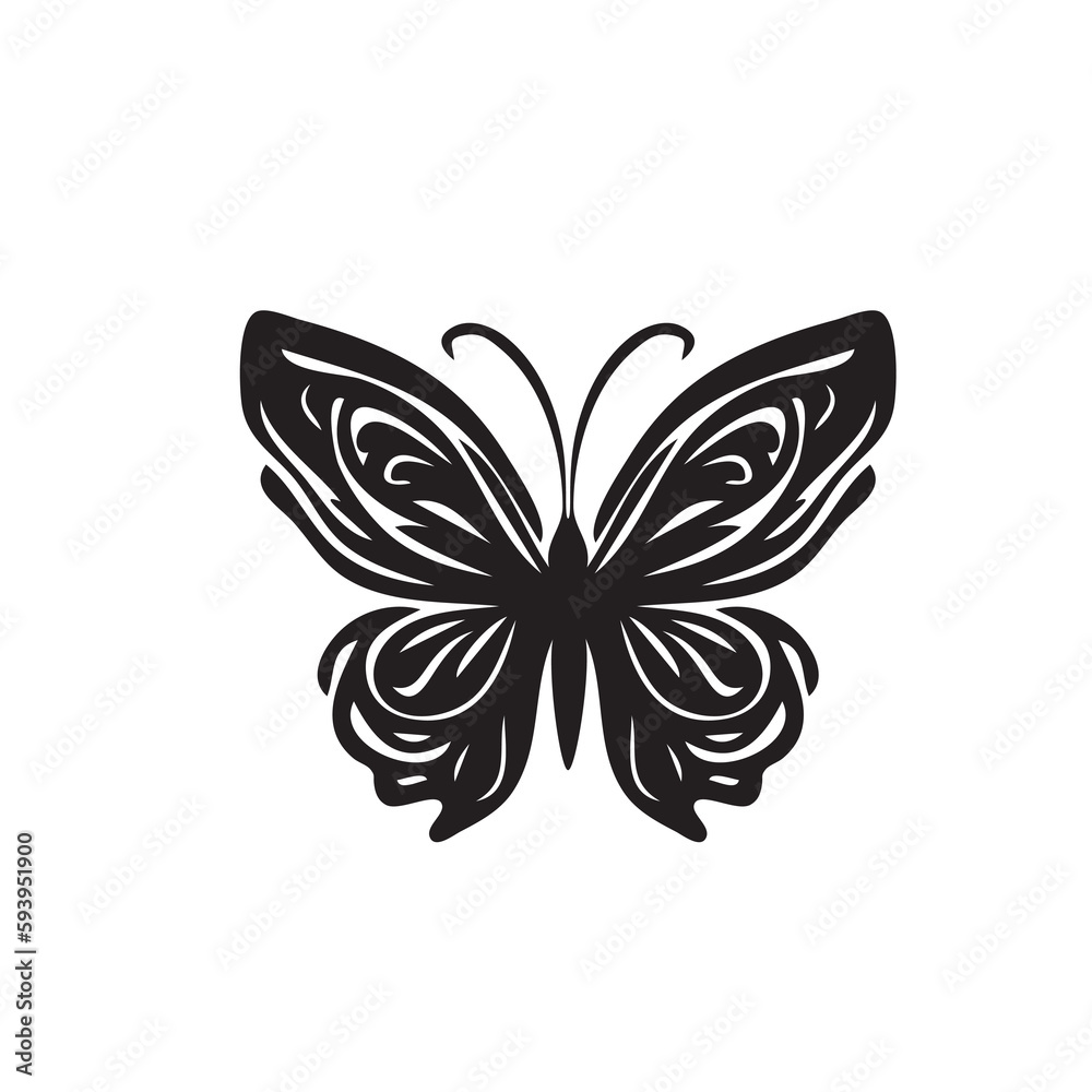 Butterfly Icon, Moth Symbol, Insect Silhouette, Butterflies Pictogram ...