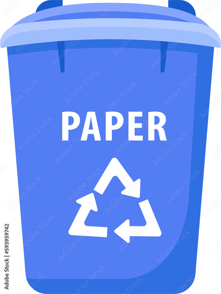 Tank for paper waste semi flat color raster object. Full sized item on ...