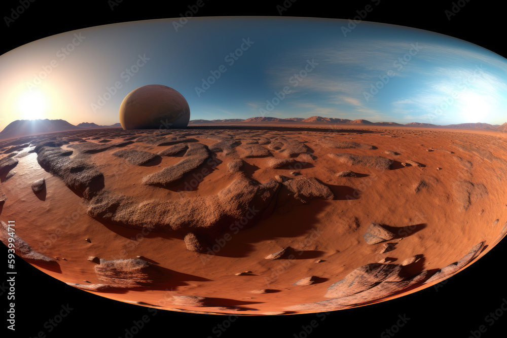 Surface of planet Mars, 8K HDRI map, spherical environment panorama ...
