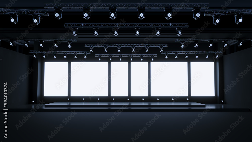 3D render of Empty stage Design for mockup and Corporate identity ...